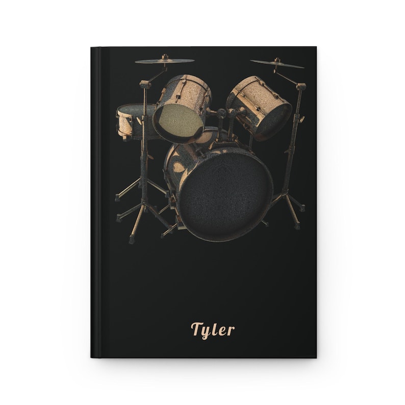 Drum Set Instruments Personalized Hardcover Journal, Musical, Custom ...