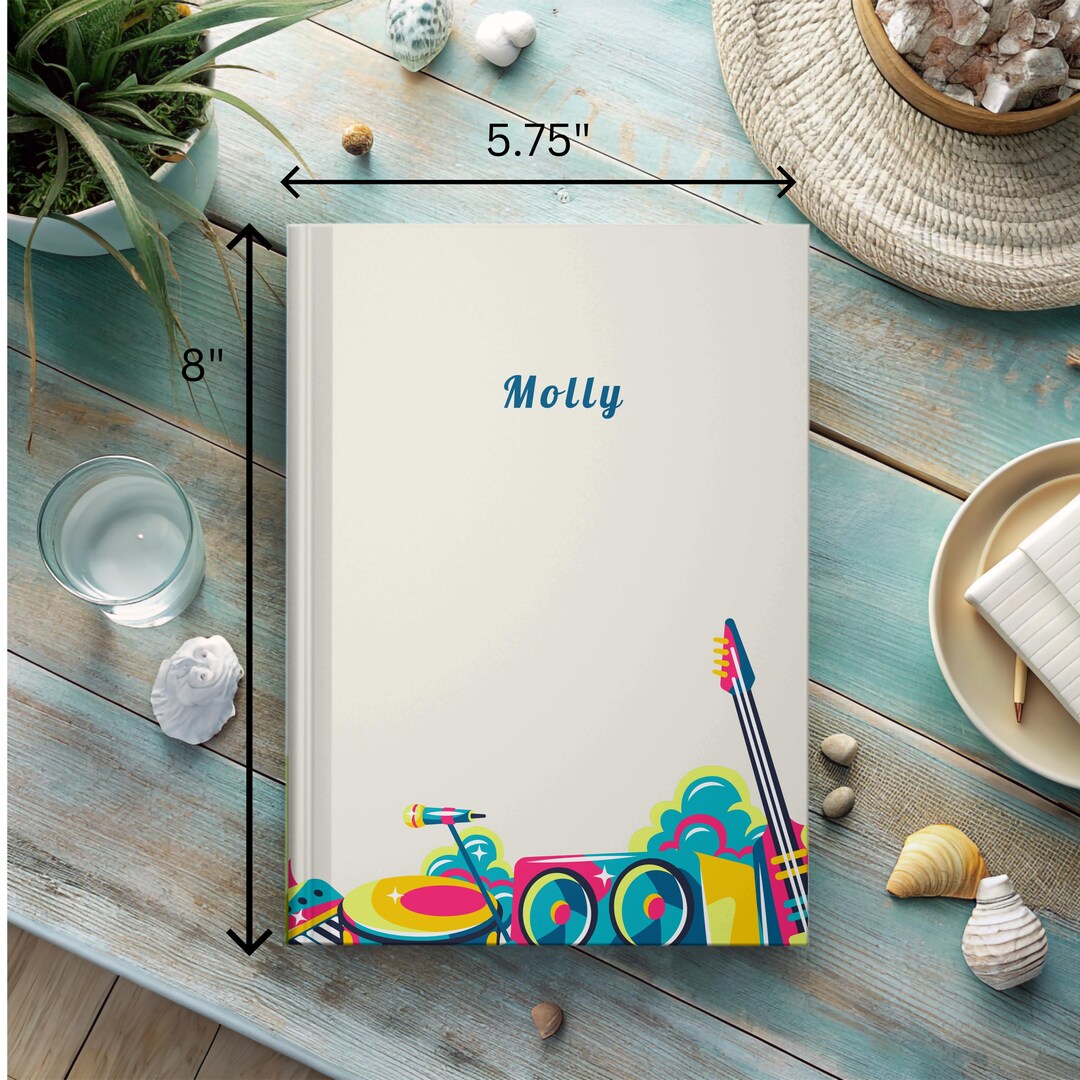 Musical Band Design Personalized Hardcover Journal, Custom Diary ...