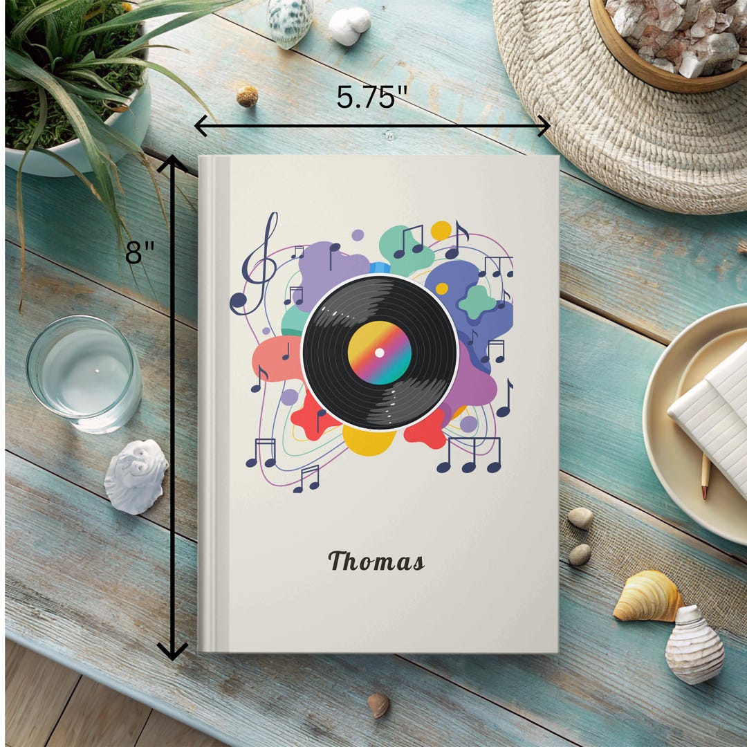 Vinyl Record Musical Design Personalized Hardcover Journal, Custom ...
