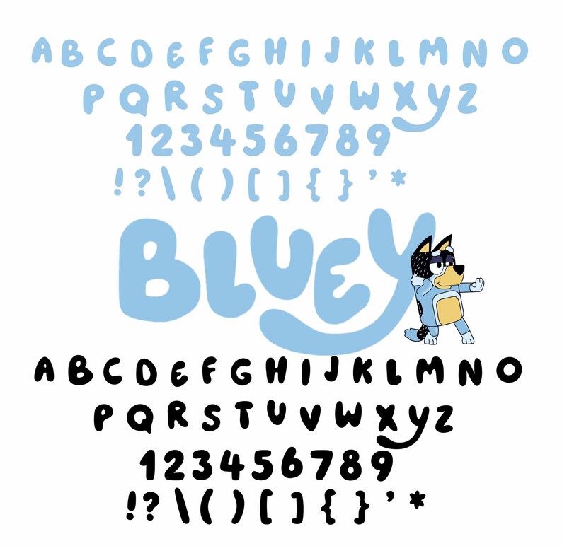 Bluey Font, Bluey SVG, Kids Font, Digital Font Download, Canva Logo ...