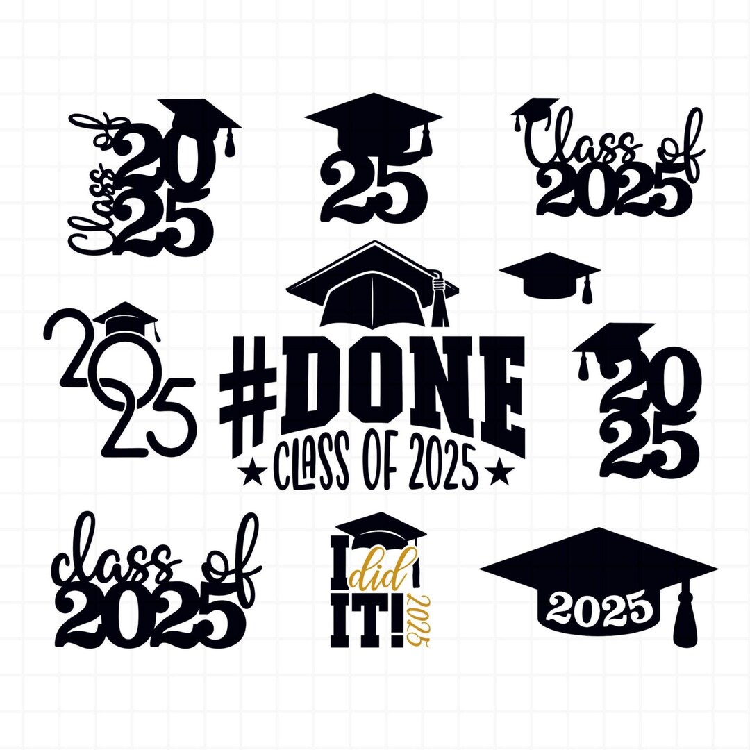 Graduation Svg Bundle, Graduation Cap Svg, Grad 2025, Class of 2025 ...