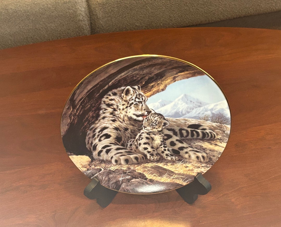 1989 Snow Leopard Collectible Plate, Limited Edition Bradex Plate ...