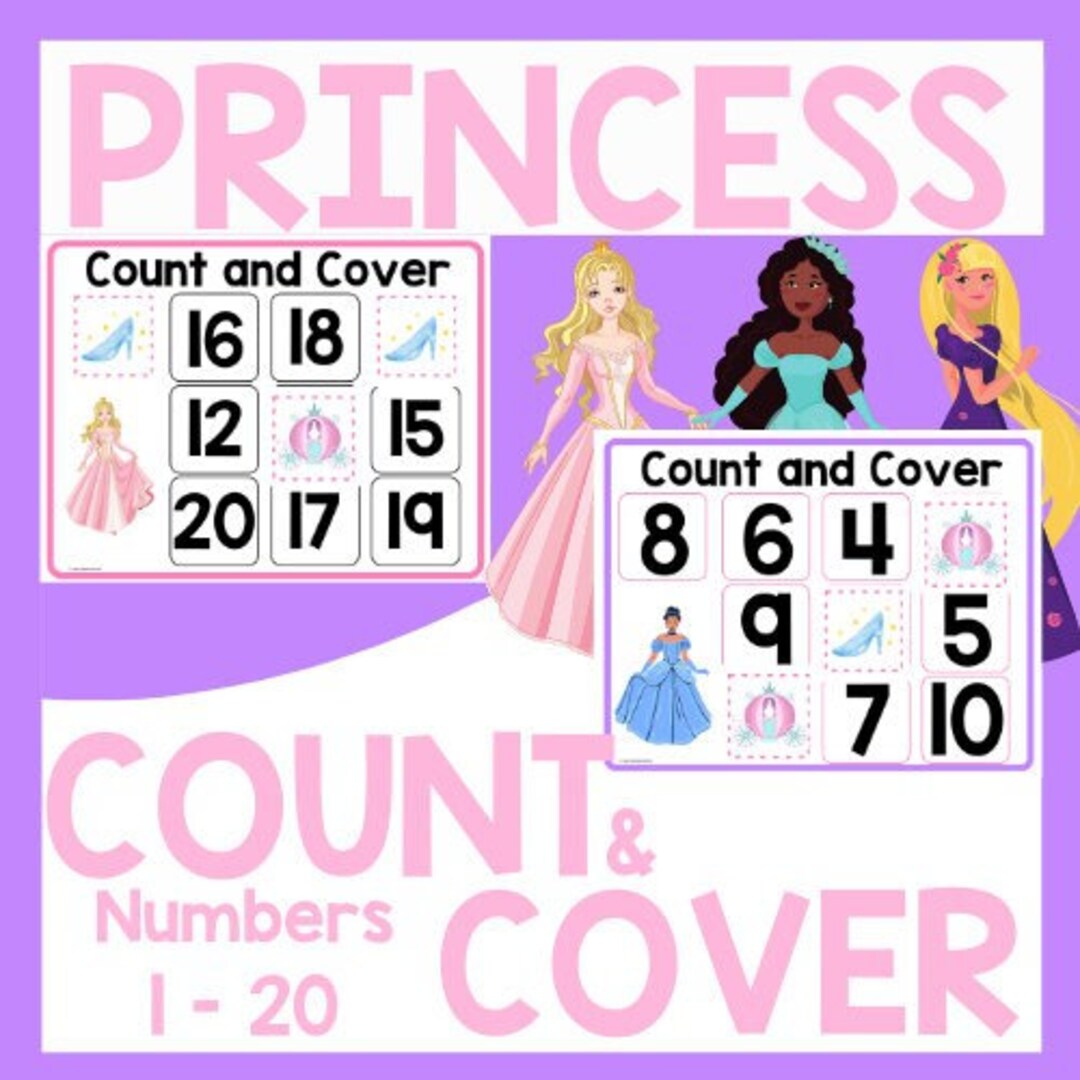 Princess Preschool Counting Math Activity Game - Etsy