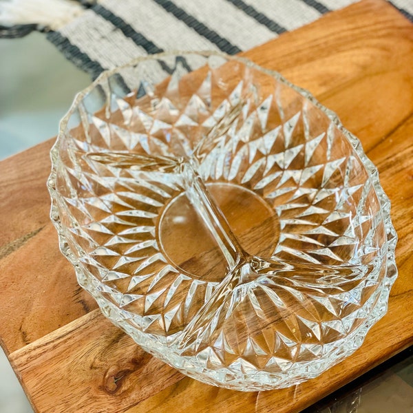 Crystal Divided Dish - Etsy