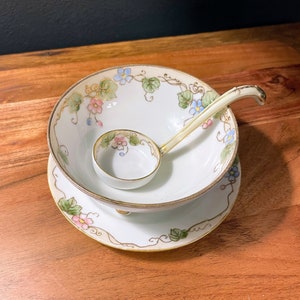 Nippon Hand Painted 3 Piece Sauce / Condiment Set Vintage Beautiful ...