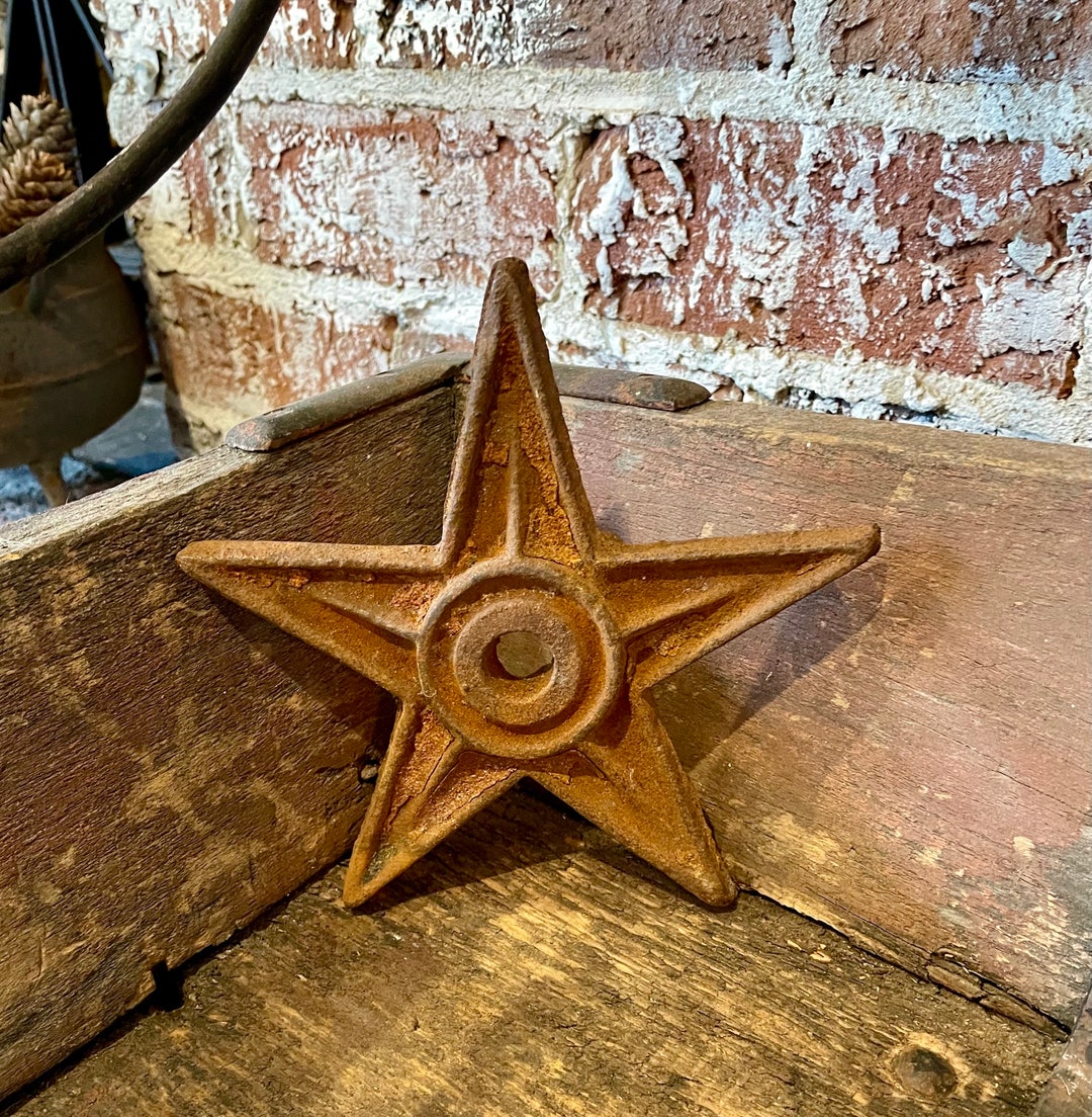 Vintage Cast Iron Architectural Star Bolt From Old Building Antique ...
