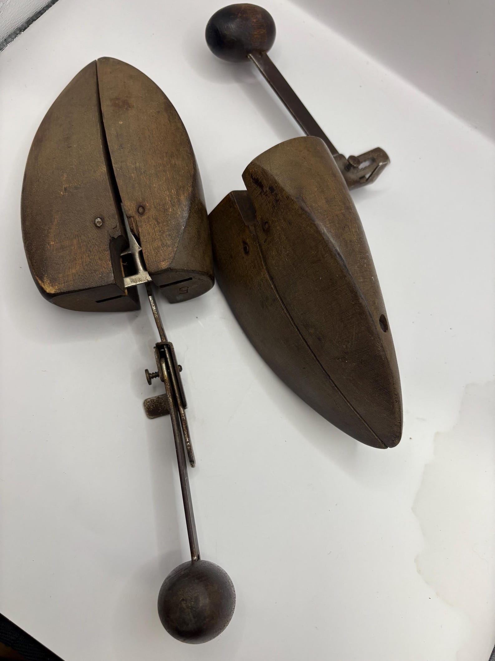 Vintage Pair of Wooden Shoe Stretchers Foot Shaped Forms Rustic ...