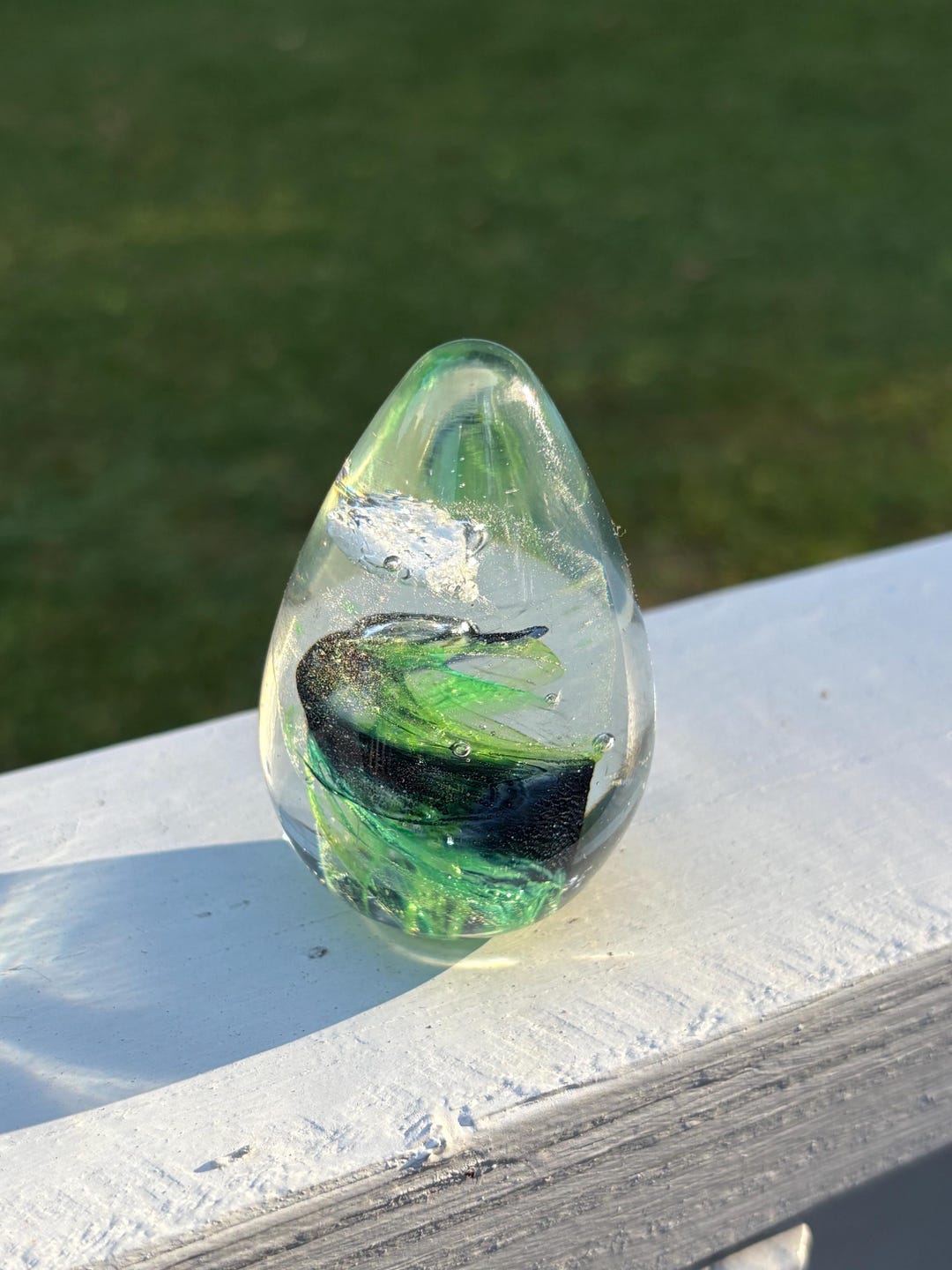 Glass Controlled Bubble Irish Egg Shaped Paperweight - Vintage - Etsy UK