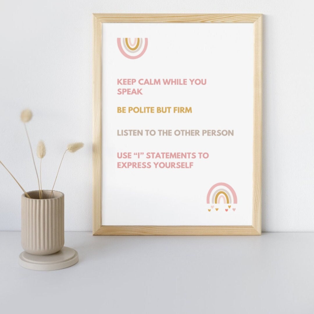 Assertive Communication Poster,communication Skills,assertive Behavior ...