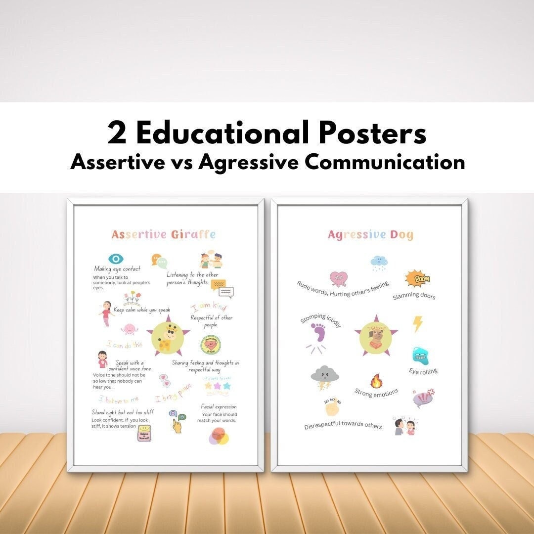 Assertive Communication Poster,communication Skills,adhd Anxiety,kids,2 ...