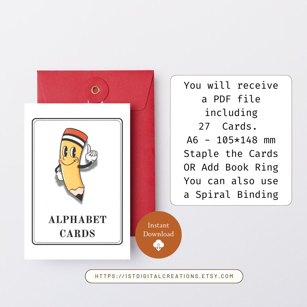 Alphabet Cards for Classroom Use,din A6,alphabet Flashcards for ...