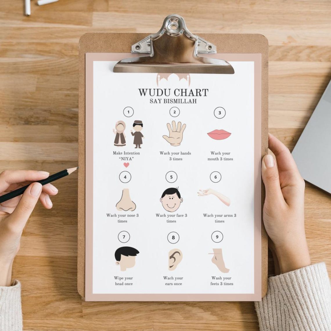 Wudu Chart Printable, 2 Wudu Posters, Islamic Wudu, Wudu Guide for Kids ...