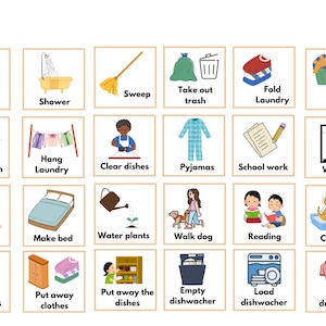 Kids Daily Responsibilities Chart, Printable Daily Routine, Chore Chart ...