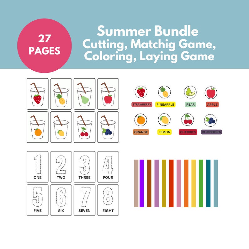 Summer Kids Activities,sheets for Kids,printable Activity Bundle ...