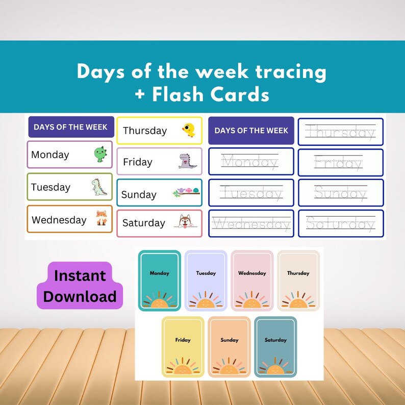 Days of the Week Printable,morning Binder,days of the Week Tracing,busy ...