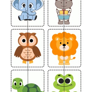 26 Animal Matching Cards Game,printable Games,toddler Matching Activity ...