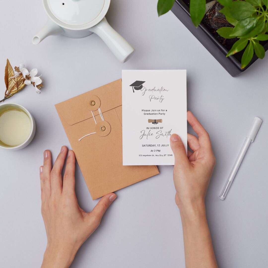Graduation Party Invitation, Graduation Invitation Template, High ...