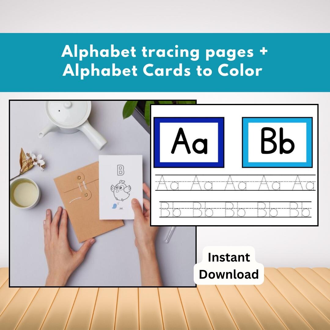 Alphabet Tracing Worksheets for Kids, Printable Letter Tracing Workbook ...