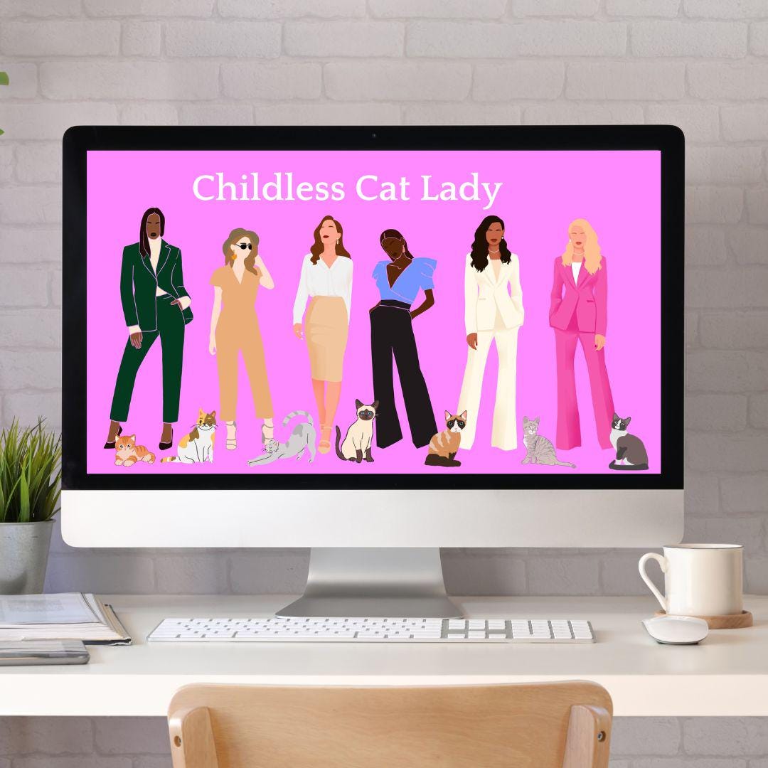 Childless Cat Lady Desktop Wallpaper Digital Download Cat Lover's Pride ...