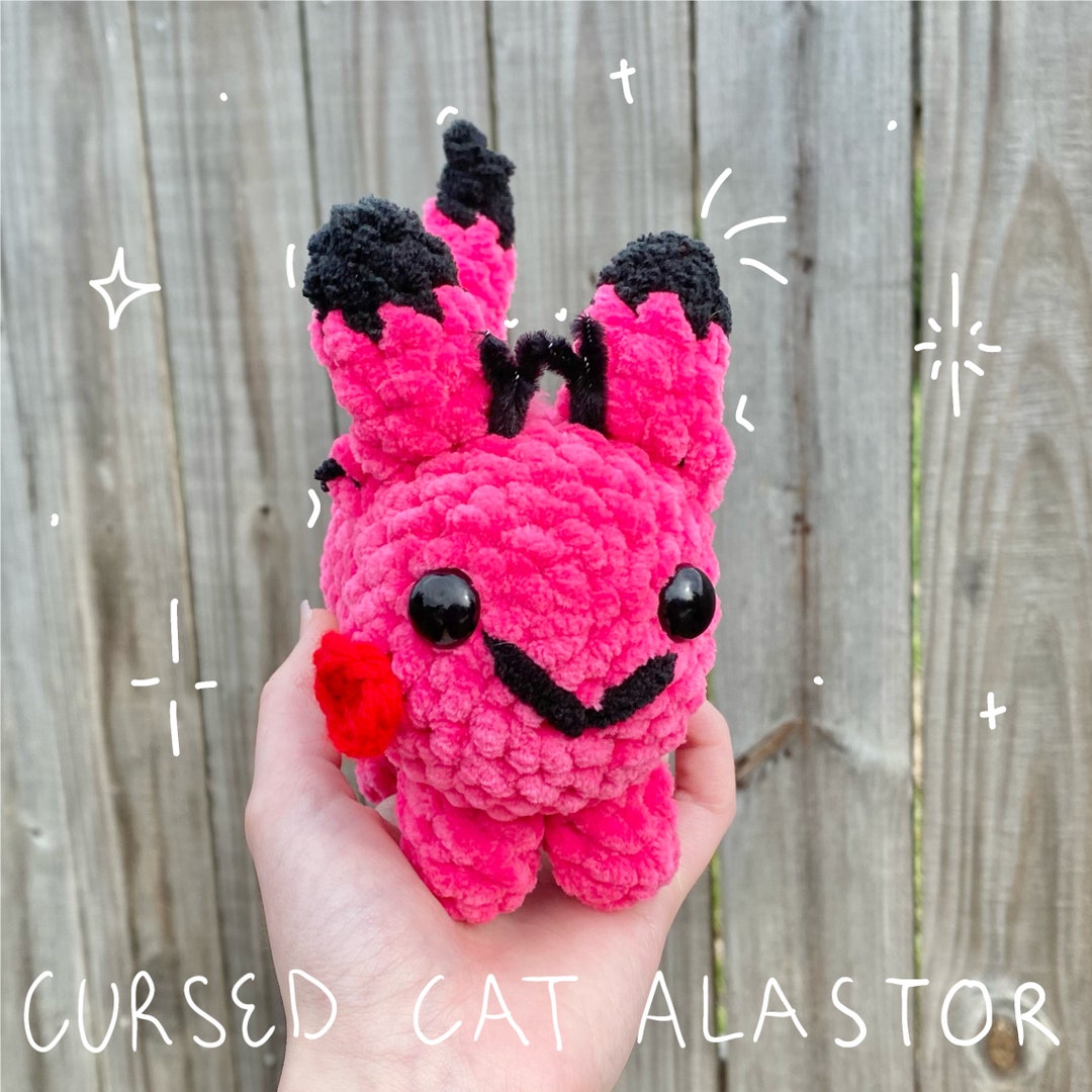 Cursed Cat Alastor Hazbin Hotel Crochet Amigurumi Plush Pinker - Etsy