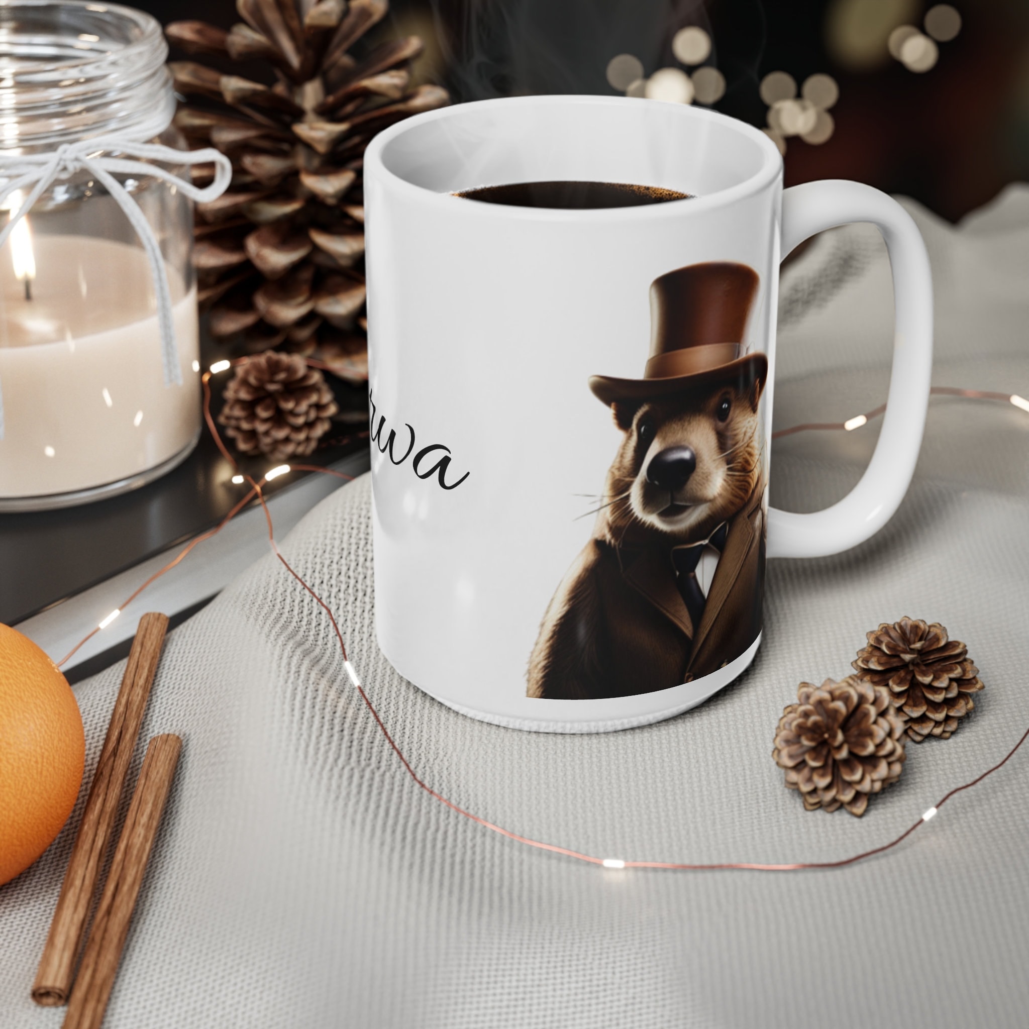 BOBER Ceramic Coffee Cups, 11oz, 15oz Fancy Bober Funny Polish Humour ...