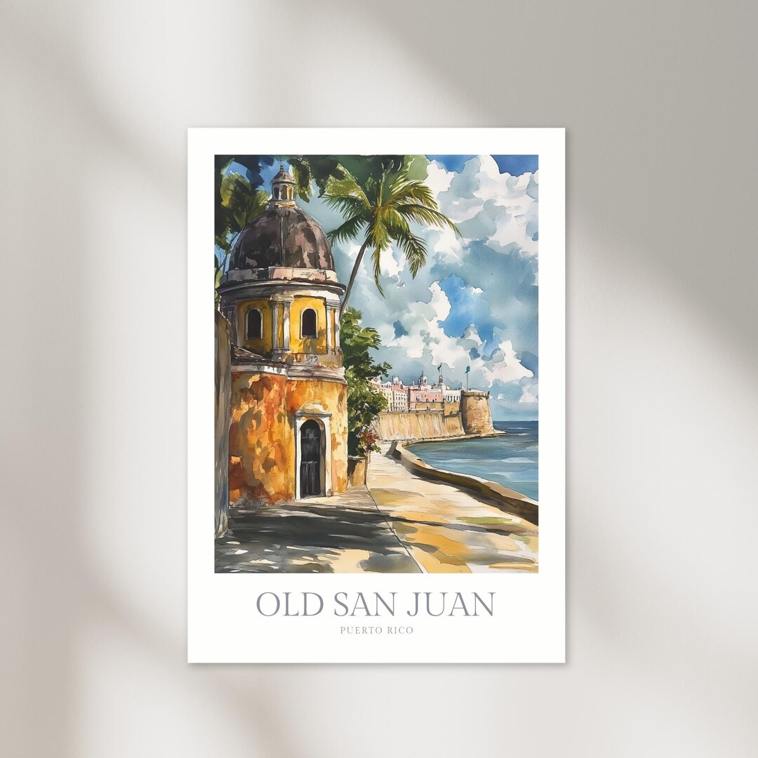 Old San Juan Watercolor Poster Digital Download San Juan Digital Poster ...