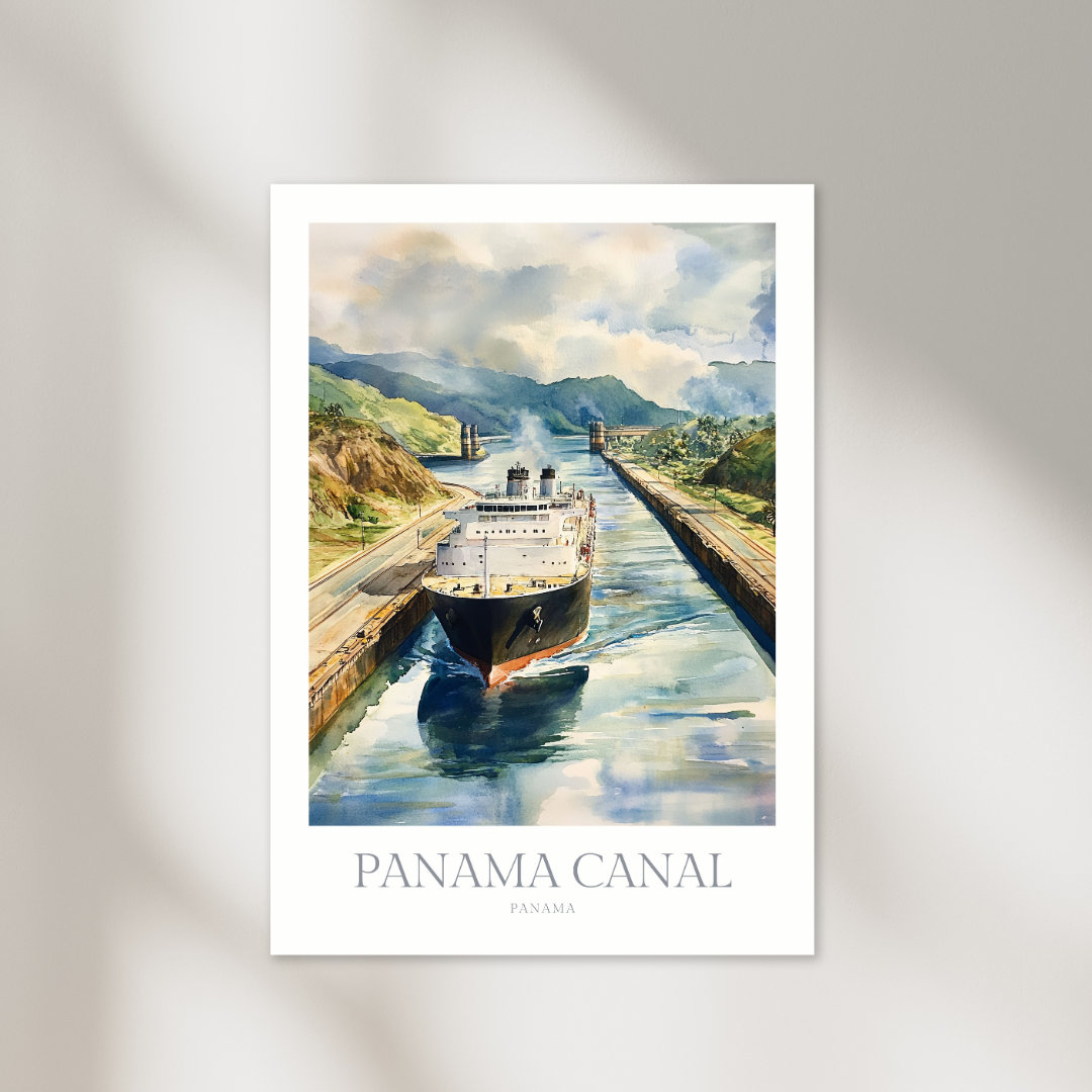 Panama Canal Watercolor Poster Panama Digital Download Printable Wall ...