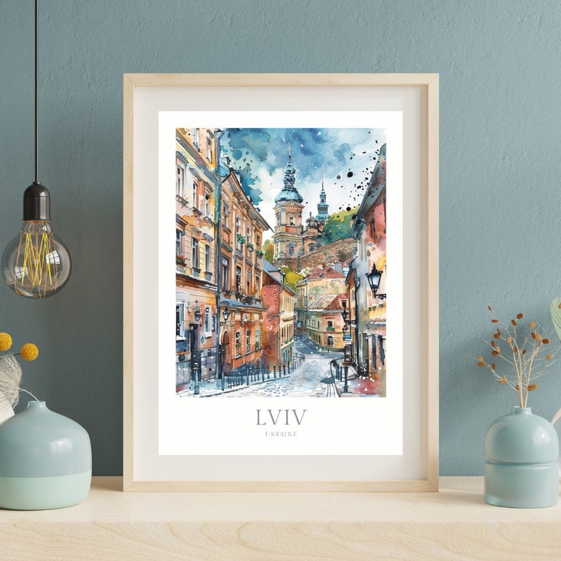 Lviv Ukraine Watercolor Poster Digital Download Printable Wall Art Home ...