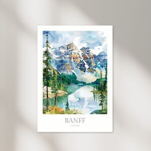 Banff National Park Canada Watercolor Poster Digital Download Printable ...