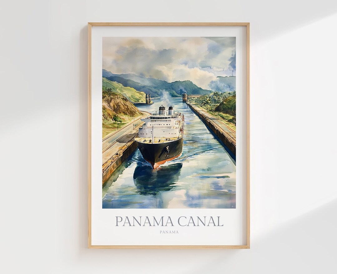 Panama Canal Watercolor Poster Panama Digital Download Printable Wall ...