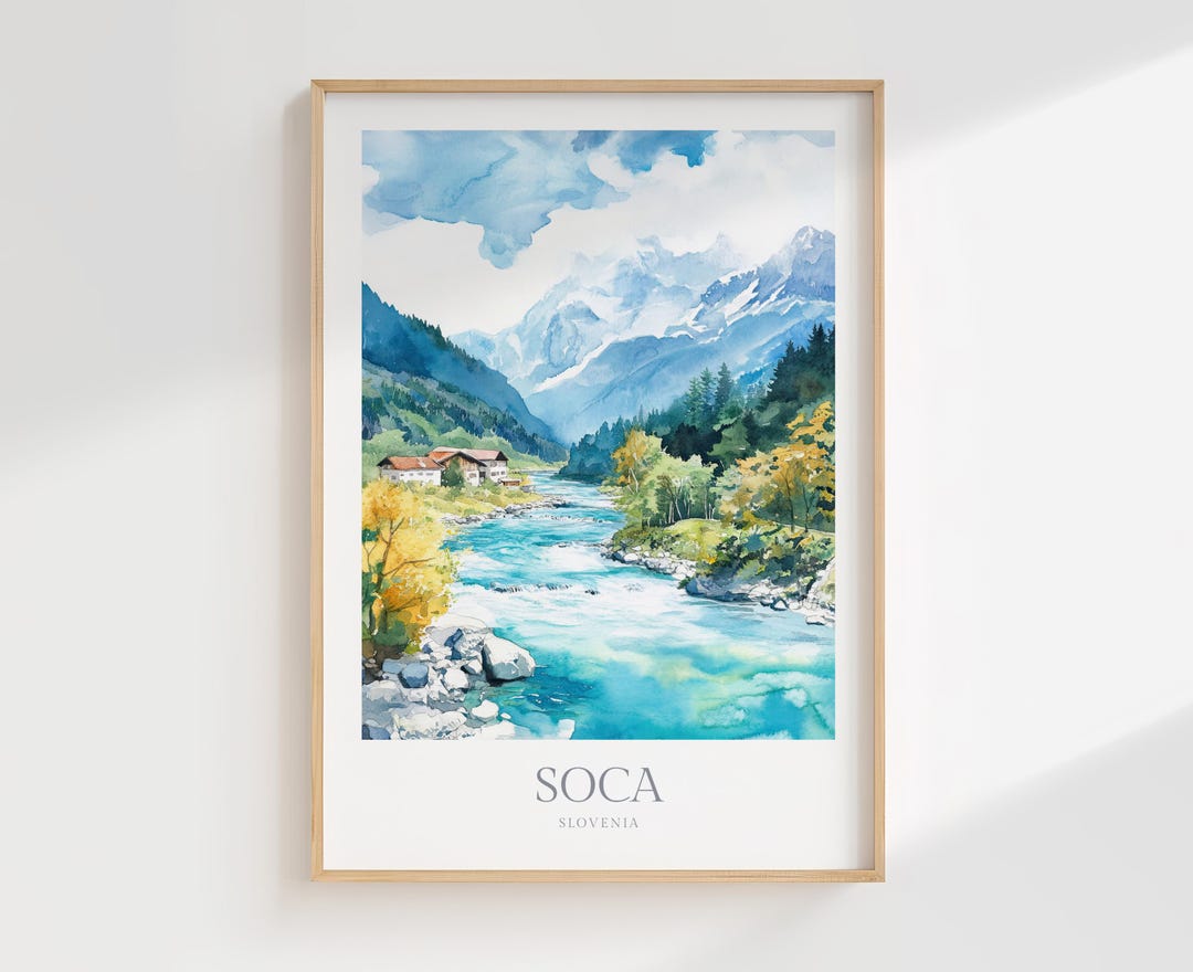 Soča River Slovenia Watercolor Poster Digital Download Soca Digital ...