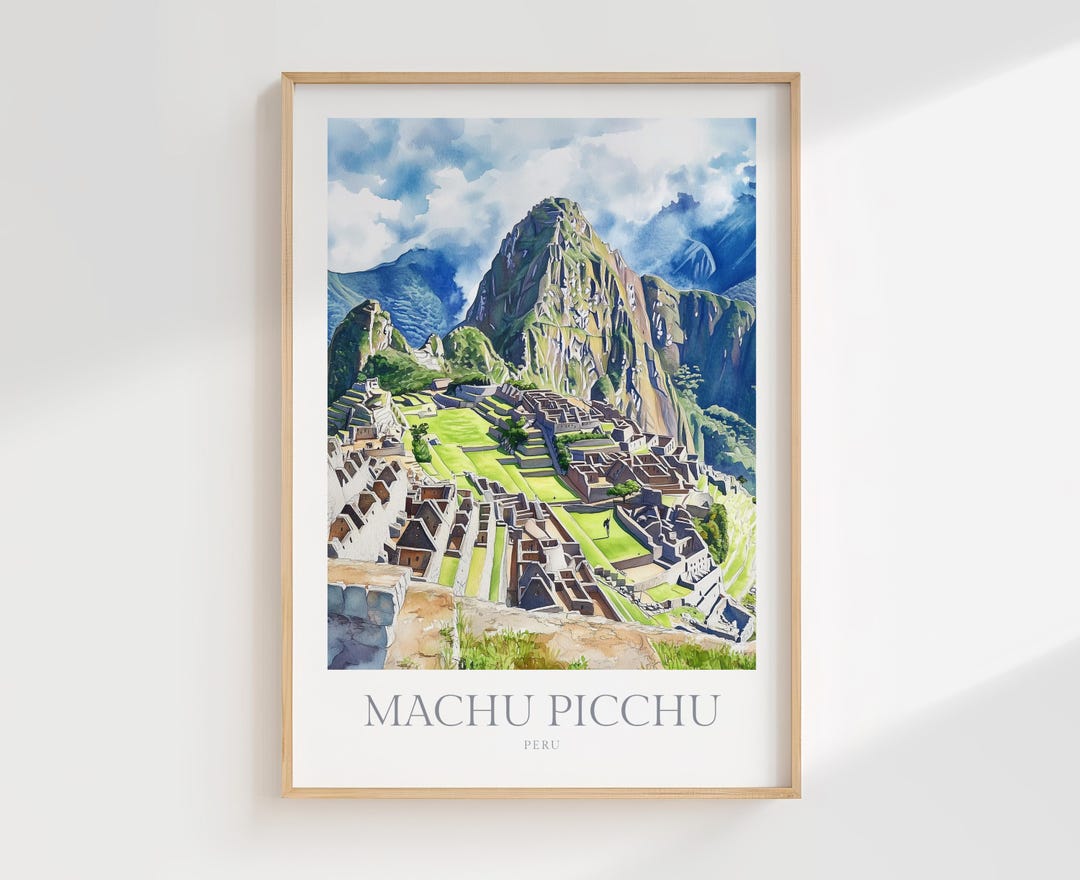 Machu Picchu Peru Watercolor Poster Digital Download Printable Wall Art ...