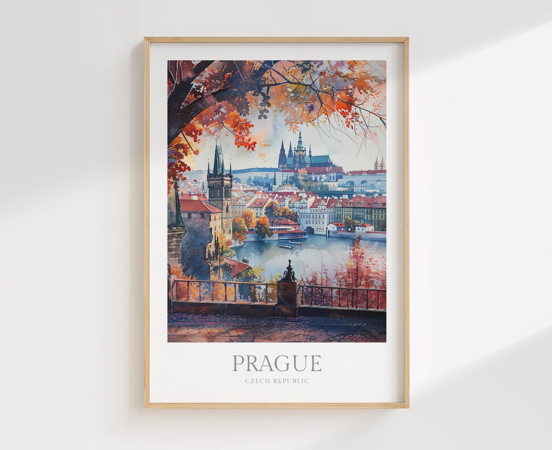 Prague Watercolor Poster Digital Download Praha Printable Wall Art ...