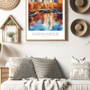 Indianapolis Indiana Watercolor Poster Digital Download Printable Wall ...