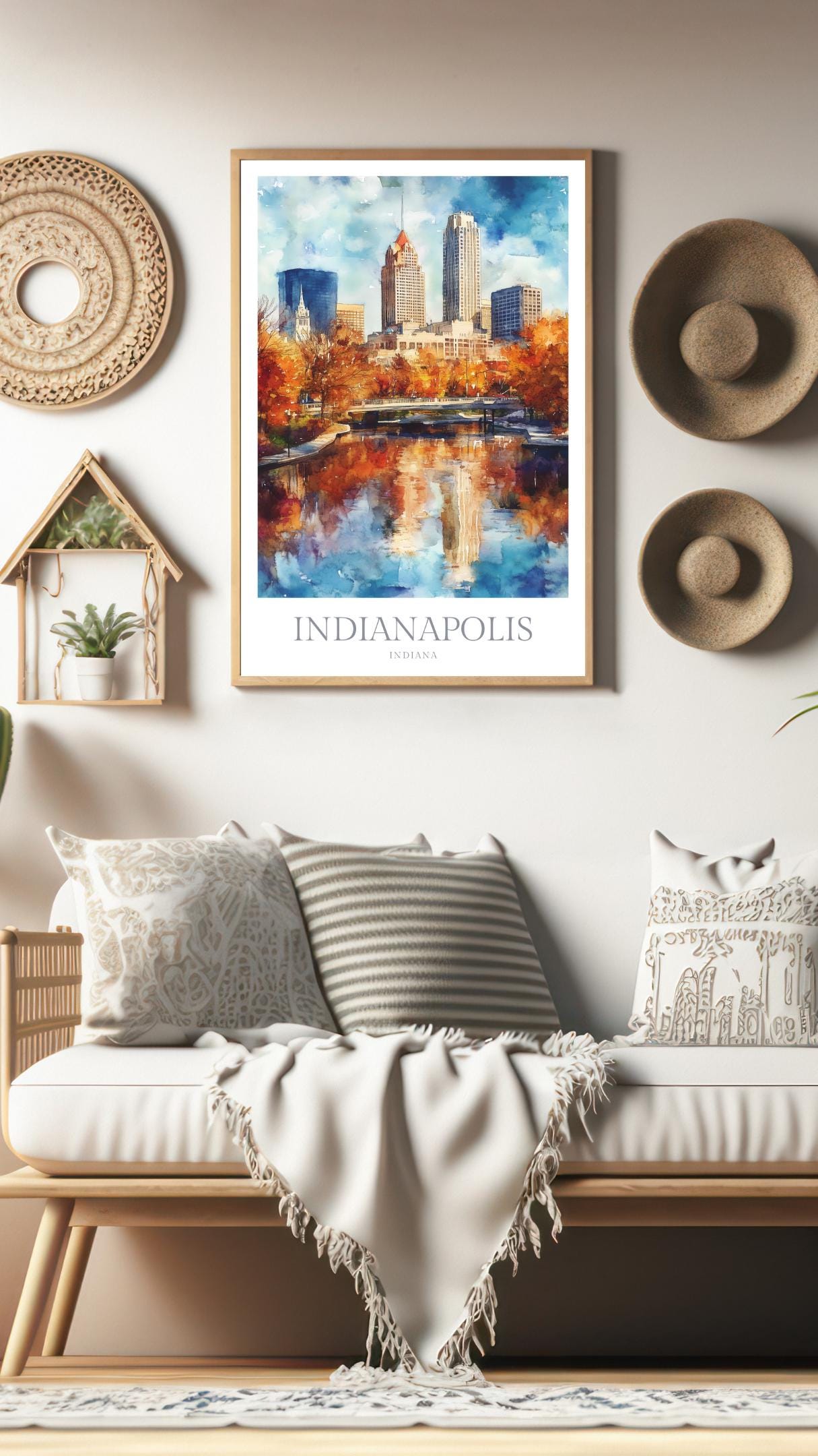 Indianapolis Indiana Watercolor Poster Digital Download Printable Wall ...