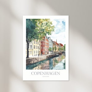 Copenhagen Watercolor Print, Denmark Home Decor (digital Download) - Etsy