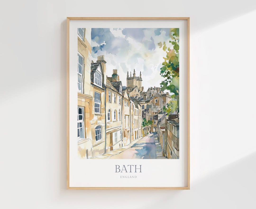 Bath England Watercolor Art Print, Somerset Home Decor (digital ...