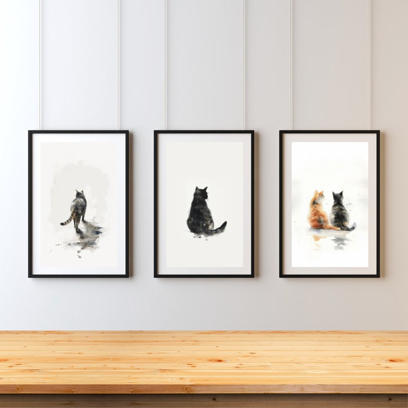 Cats Print Posters Set Watercolor Poster Digital Download Printable ...