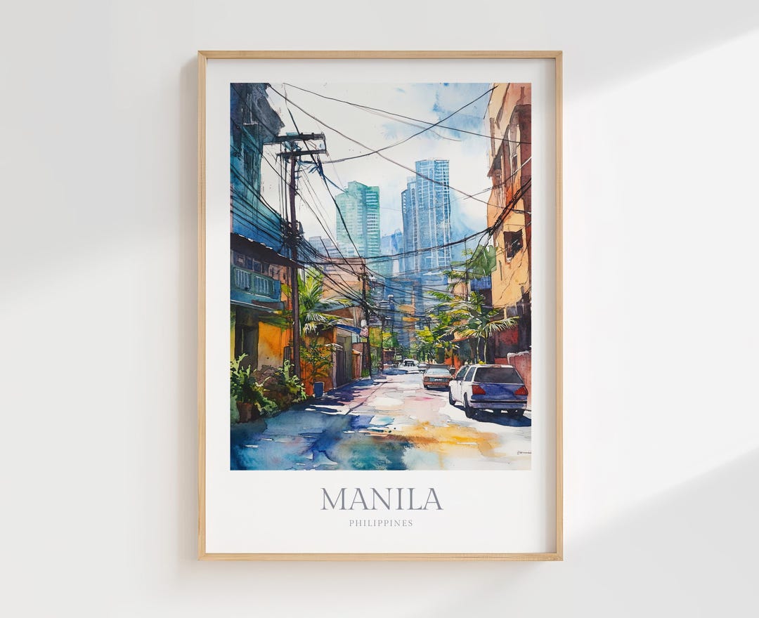 Manila Philippines Watercolor Poster Digital Download Manila Printable ...