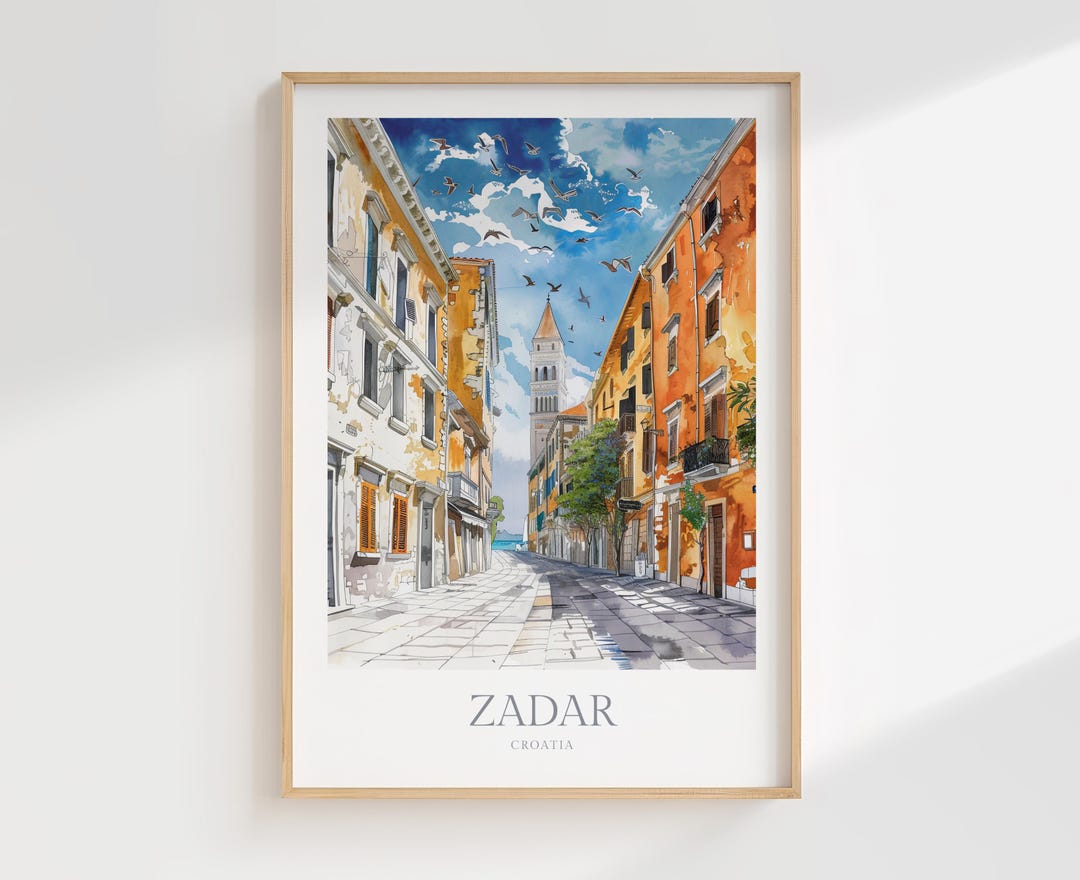 Zadar Croatia Watercolor Poster Digital Download Croatia Printable Wall ...