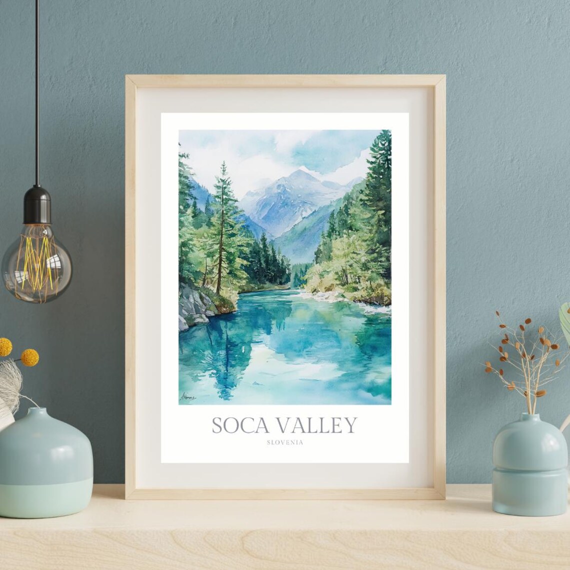 Soca Valley Slovenia Watercolor Poster Digital Download Soca Valley ...