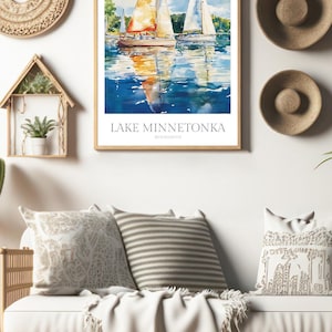Lake Minnetonka Print, Minnesota Watercolor Poster (digital Download ...