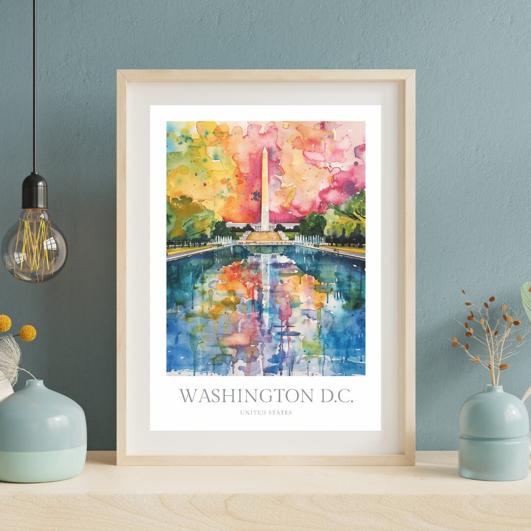 Washington DC Watercolor Poster Digital Download Printable Wall Art ...