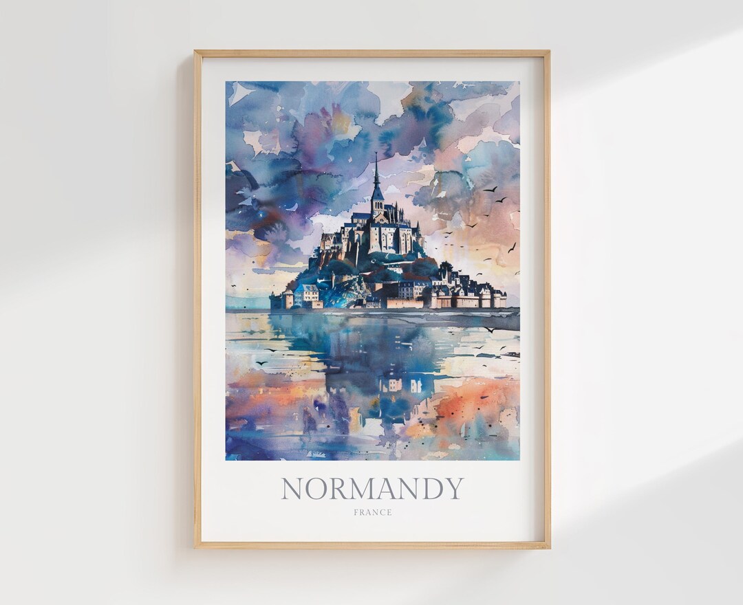 Normandy France Watercolor Poster Digital Download Normandy Printable ...