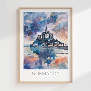 Normandy France Watercolor Poster Digital Download Normandy Printable ...