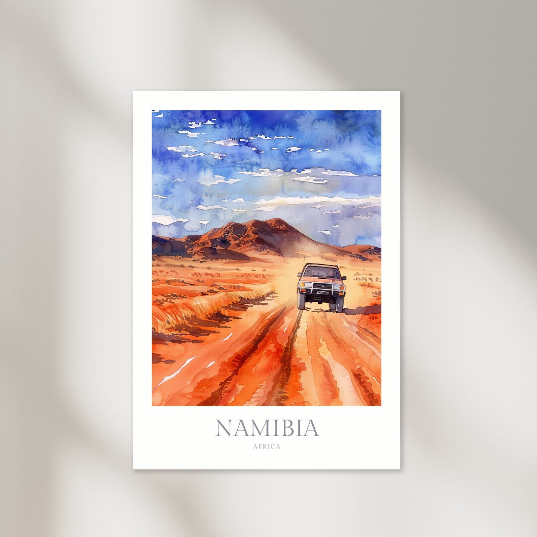 Namibia Watercolor Poster Digital Download Namibia Printable Wall Decor ...