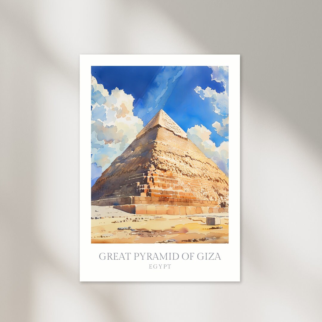 Great Pyramid of Giza Watercolor Poster Digital Download Giza Printable ...