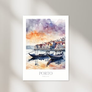 Porto Portugal Watercolor Print, Cityscape Wall Art (digital Download ...