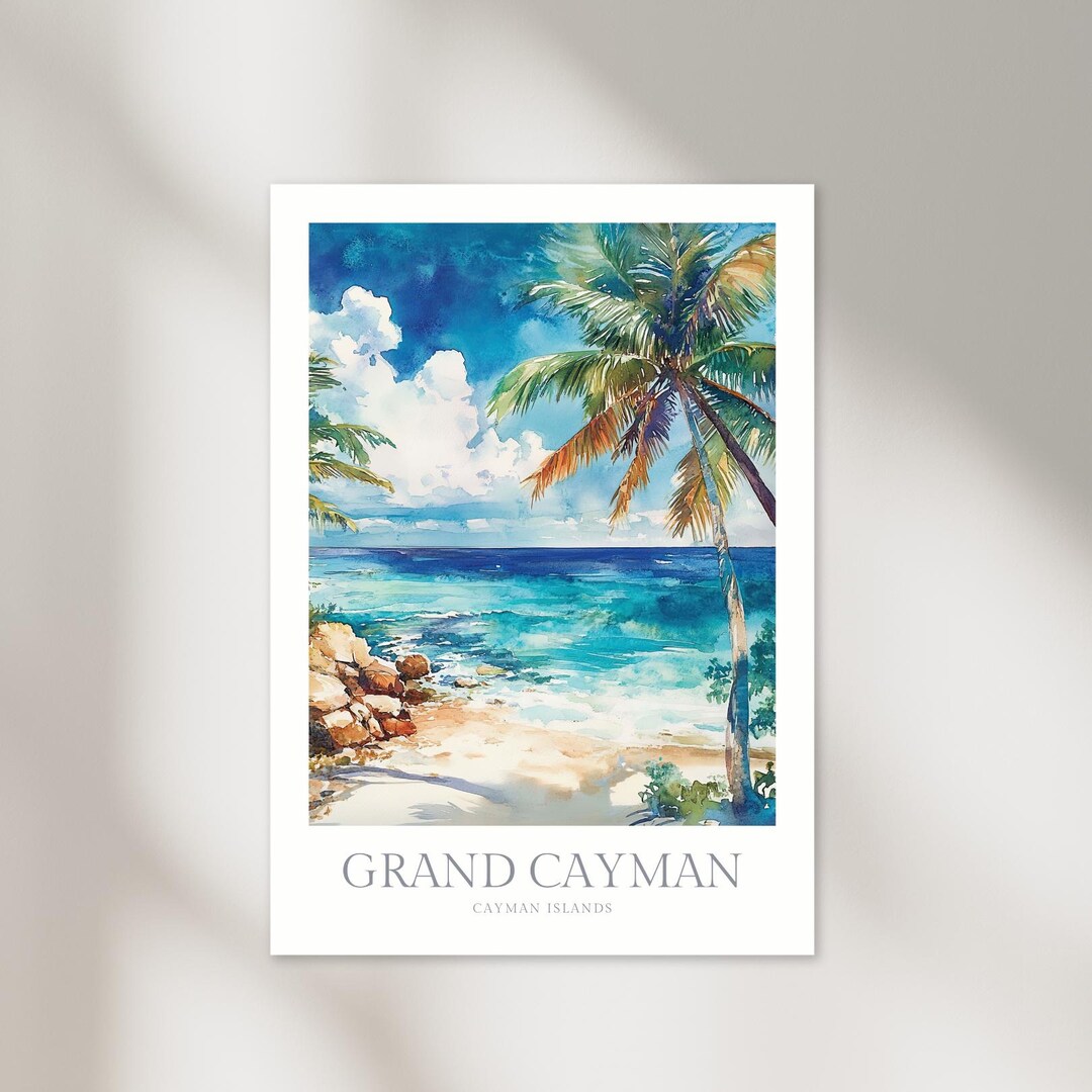 Grand Cayman Aquarell Poster Digital Download Grand Cayman Digital ...