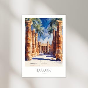 Luxor Print, Egypt Watercolor Poster, Printable Art (digital Download ...